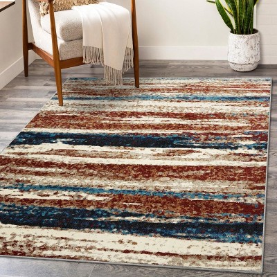 Luxe Weavers Abstract Stripe Passion 8x10 Area Rug : Target