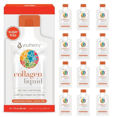 Youtheory Collagen Liquid - 5,000 mg Hydrolyzed Peptides - Supports ...