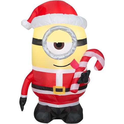 Gemmy Christmas Airblown Inflatable Minion Stuart Licking Candy Cane, 3 ...