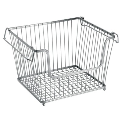 Mdesign Stackable Metal Food Storage Basket With Handles : Target