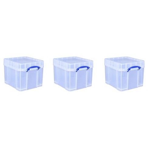 Really Useful Box 35 Liter Plastic Stackable Storage Container With Xl Snap Lid & Built-in Clip ...