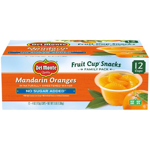 Del Monte Mandarin Oranges Fruit Cup Snacks - 12ct/48oz : Target