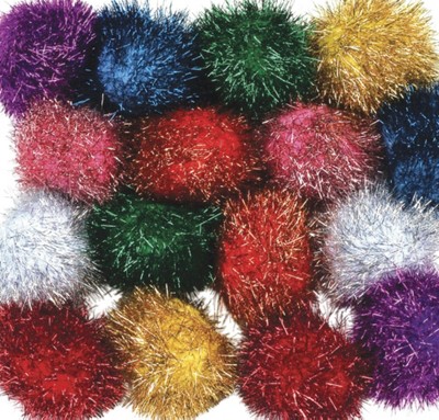 Creativity Street Glitter Pom Pons, Assorted Colors, 33 Mm, 40 Pieces ...