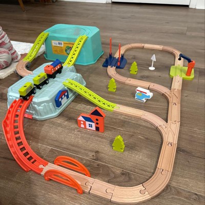 Train Set - Gigglescape™: Wooden & Plastic Toy, Railroad Crossing Gate ...