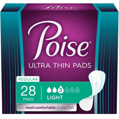Poise Ultra Thin Incontinence Bladder Control Pads - Light Absorbency ...