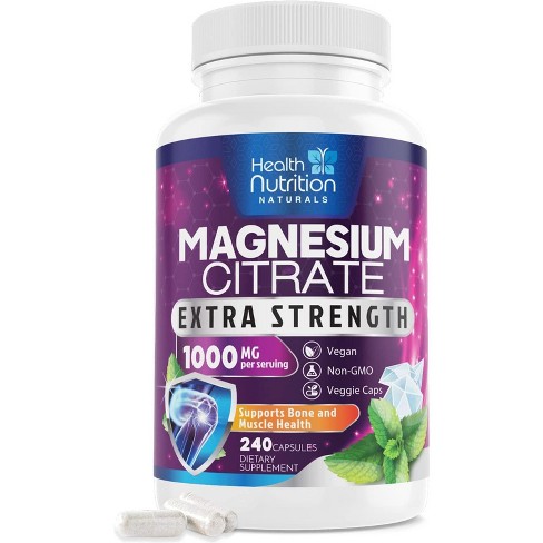 Magnesium Citrate Capsules 1000mg - Max Absorption Magnesium Powder ...