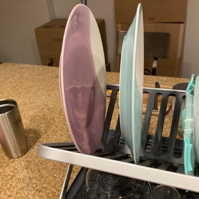 Oxo Compact Folding Dish Rack: Gray Freestanding Dish Drying Rack, Hand ...