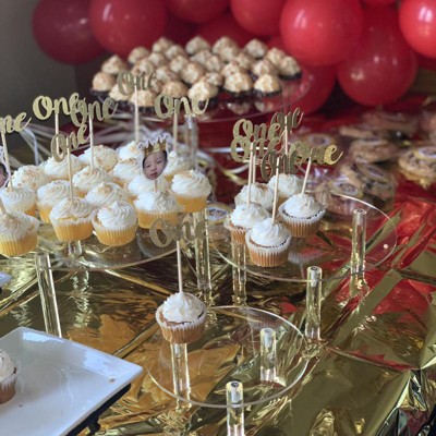 Juvale 4-piece Round Acrylic Cake Stand For Dessert Table, Clear ...