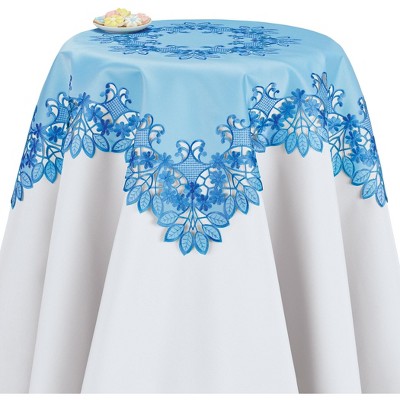 Collections Etc Flower Embroidery Cut-out Border Table Linens Square ...