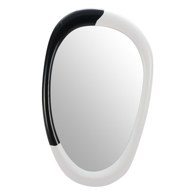 HomeRoots 31" Black And White Steel Oval Geometric Framed Accent Mirror ...