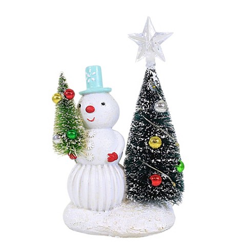 Ganz 6.5 Inch Holiday Figure W/led Tree Bottle Brush Star Snow Snowman ...