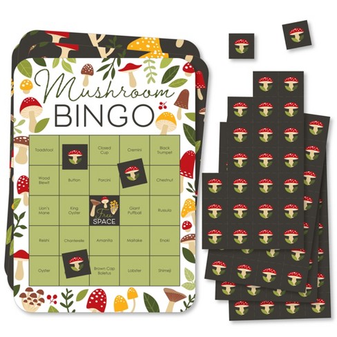 Big Dot Of Happiness Wild Mushrooms - Bingo Cards And Markers - Red ...