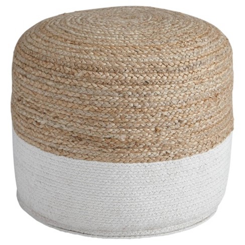 Sweed Valley Pouf Natural/white - Signature Design By Ashley: Braided, No Assembly, Jute ...