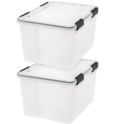 Iris Usa 68quart/17gal. Stackable Plastic Storage Bins With Lids And ...