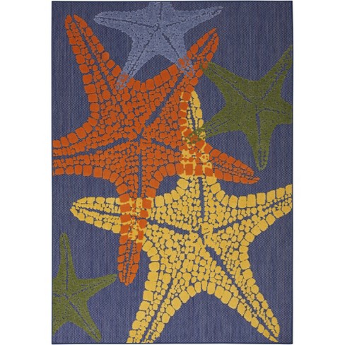 Nourison Aloha Starfish Coastal Flatweave High-low Indoor Outdoor Area ...