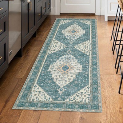 Garvee Traditional Washable Area Rug,Vintage Medallion Print Carpet ...