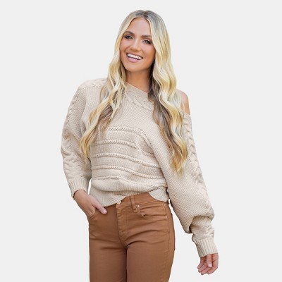 Women's Striped Drop Long Sleeve Sweater Top - Cupshe : Target