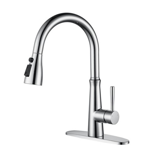 Wowow Single Handle Pull Down Sprayer Kitchen Faucet In Polished Chrome : Target