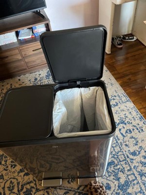 Eko 30l+30l Stainless Steel Essential Plus Recycler Step Trash Can : Target