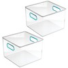 Mdesign Plastic Kitchen Pantry Food Storage Bin With Handles, 2 Pack ...