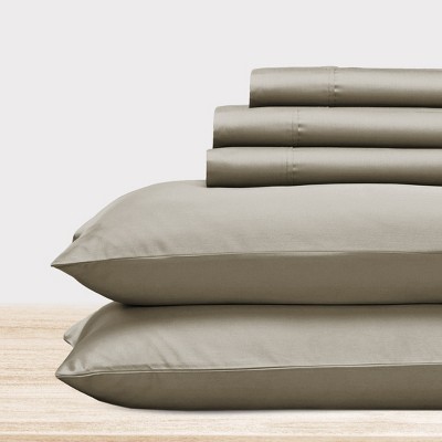 100% Cotton Sheets | Softest 400 Thread Count | Taupe Split King Sheet ...