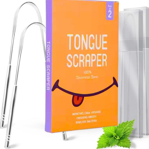 Maison Products: Tongue Scraper For Adults (2 Pack) With Travel Cases ...