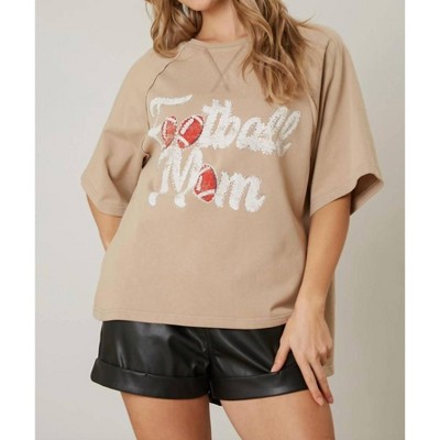Women's Football Mom Washed Tee - Fantastic Fawn : Target