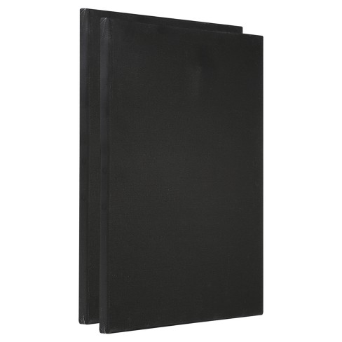 Unique Bargains Durable Painting Canvas Panels 2 Pcs Black 12x16 Inch ...