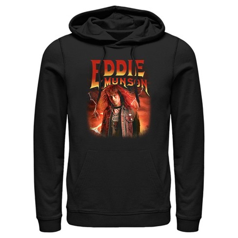 Men's Stranger Things Eddie Munson Metalhead Pull Over Hoodie - Black ...