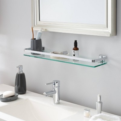 Glass Shelf with Rail Chrome - Organize It All : Target