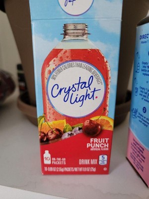 Crystal Light On-the-go Fruit Punch Drink Mix - 10pk/0.09oz : Target