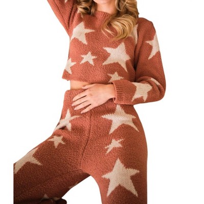 Women's Cozy Star Sweater Top - Blue B Xl : Target