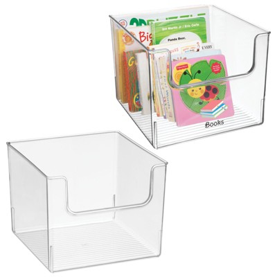 Basicwise Stackable Plastic Storage Container, Pink Stacking Bins : Target