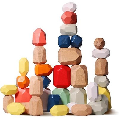 Jhamcore Homes 36 Pcs Wooden Building Blocks Set : Target