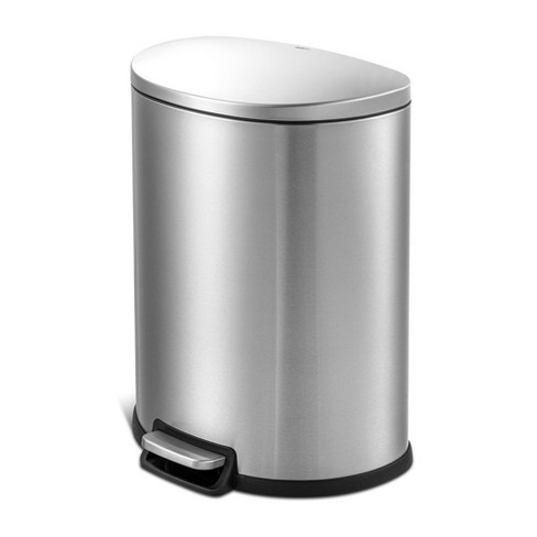 Qualiazero 13 Gal/50l, D Shape, Stainless Steel Step-on Can, With Soft ...
