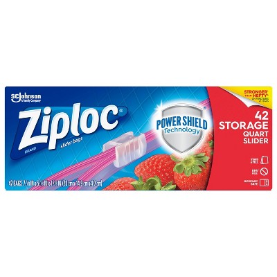 Ziploc Slider Storage Quart Bags - 42ct : Target