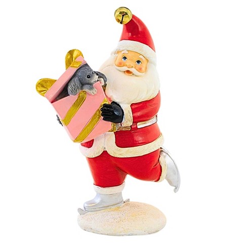 Transpac 10.5 Inch Skating Santa Santa Figurines : Target