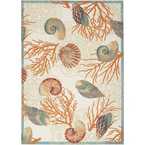 Waverly Wav01/sun & Shade Snd92 Indoor/outdoor Area Rug - Ivory/multi 5 ...