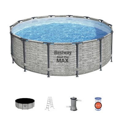 Bestway Steel Pro Max 14 Foot X 48 Inch Round Metal Frame Above Ground ...