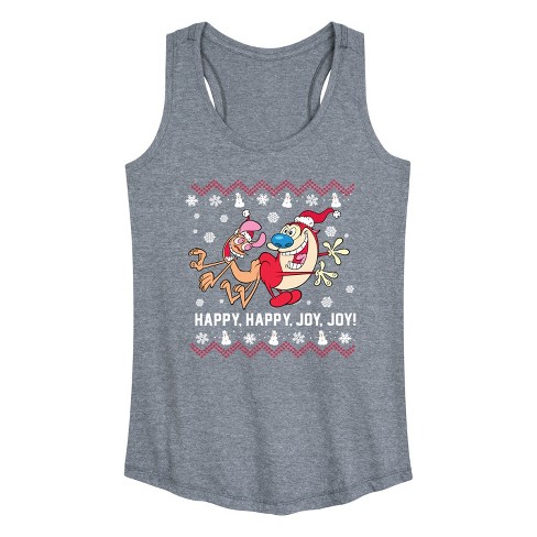 Women's Ren & Stimpy Happy Happy Joy Joy Graphic Racerback Tank ...