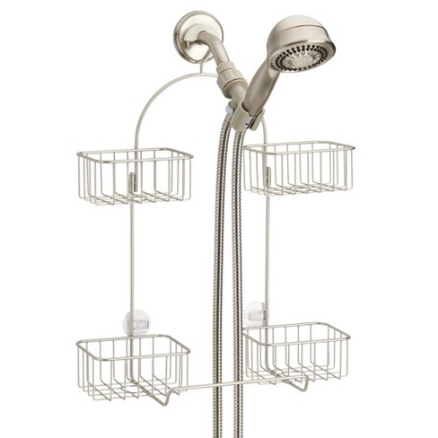 Mdesign Shower Caddy For Hand Held Shower Head And Hose, 4 Baskets : Target