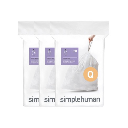 Simplehuman 50-65l Code Q Custom Fit Kitchen Trash Bag Liners 3 Quick ...