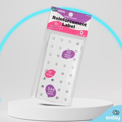 Enday White Reinforcement Label 544 Labels Per Pack : Target