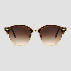 Women's Tortoise Shell Print Plastic Round Sunglasses - Universal ...