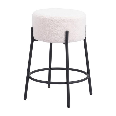 Zuo Blanche Counter Stool (set Of 2) Ivory : Target
