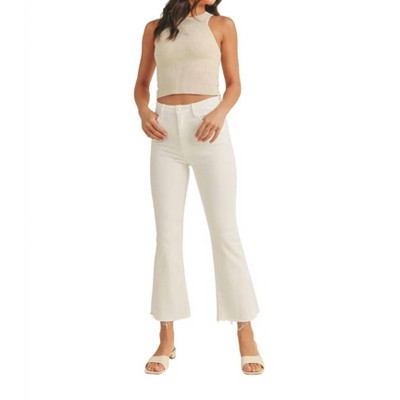 Women's High Rise Tonal Crop Flare Jean - Just Black Denim : Target