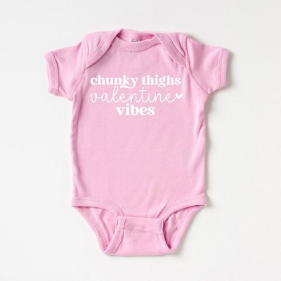 The Juniper Shop Chunky Thighs Valentine Vibes Baby Bodysuit - 6 Month ...