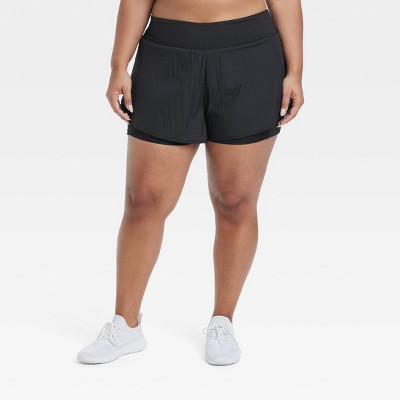 Women's Woven High-rise 2-in-1 Run Shorts 3" - All In Motion™ Black Xxl ...