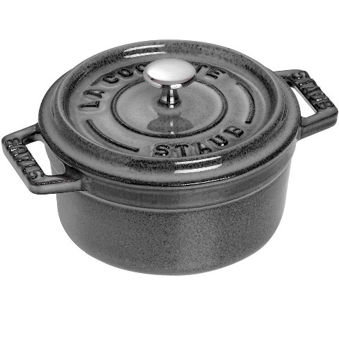 Staub Cast Iron 0.25-qt Mini Round Cocotte - Graphite Grey : Target