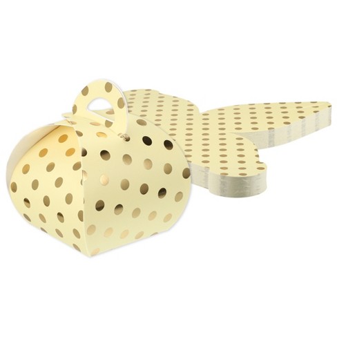 Unique Bargains Polka Dot Candy Paper Favor Boxes 50 Pcs Beige : Target